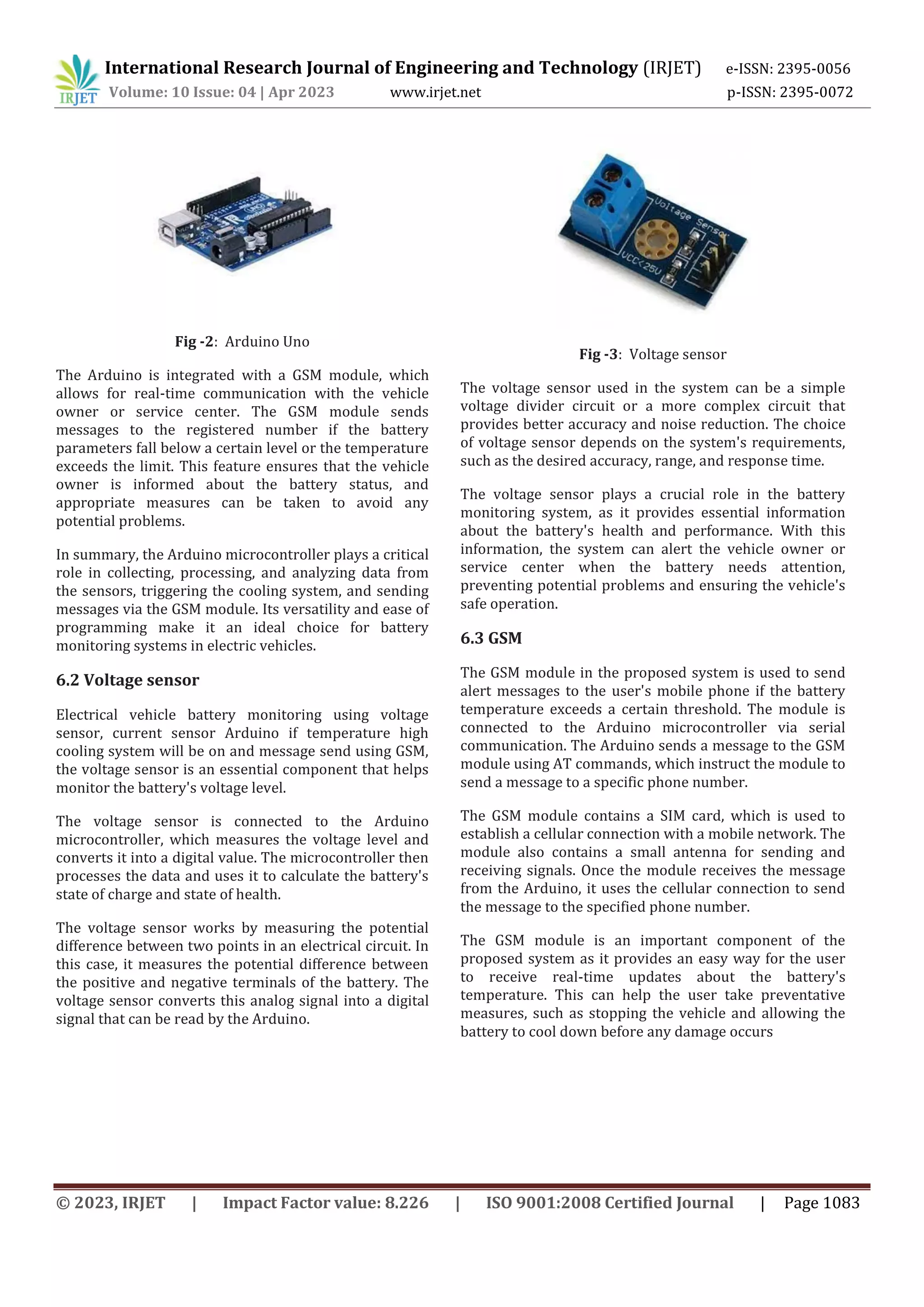 EV Battery Monitoring System using GSM | PDF