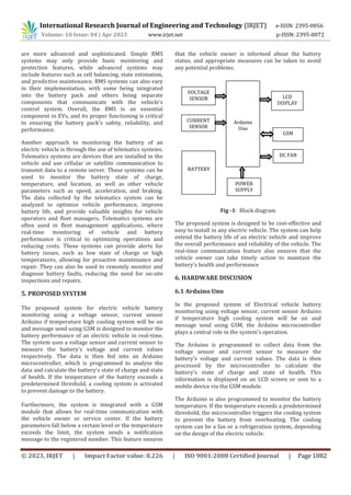 EV Battery Monitoring System using GSM | PDF