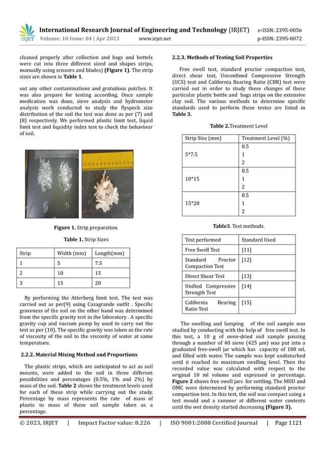 “STABILAZATION OF SOIL USING PLASTIC WASTE GENERATED FROM PLASTIC BAGS ...