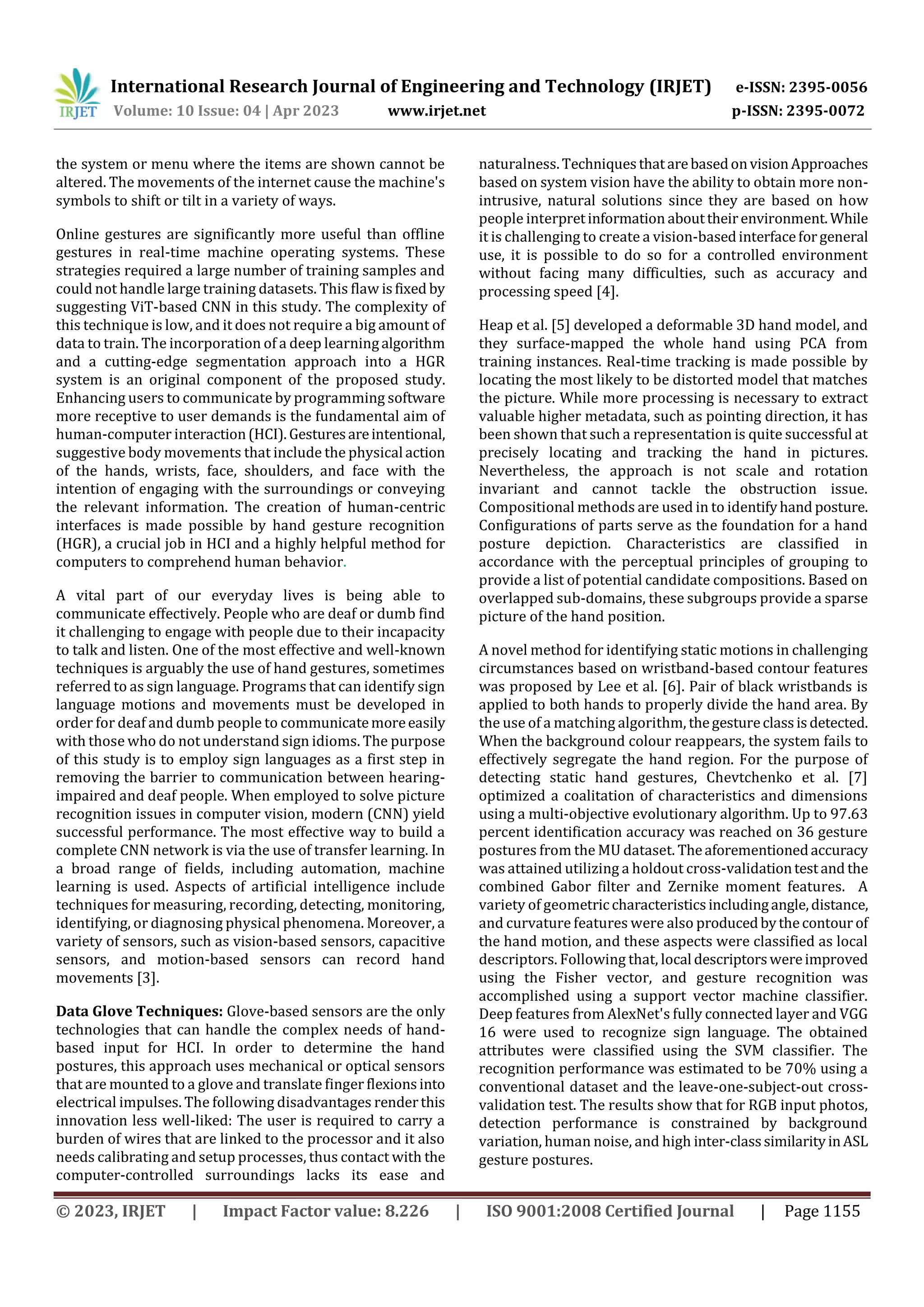Indian Sign Language Recognition Using Vision Transformer Based Convolutional Neural Network Pdf