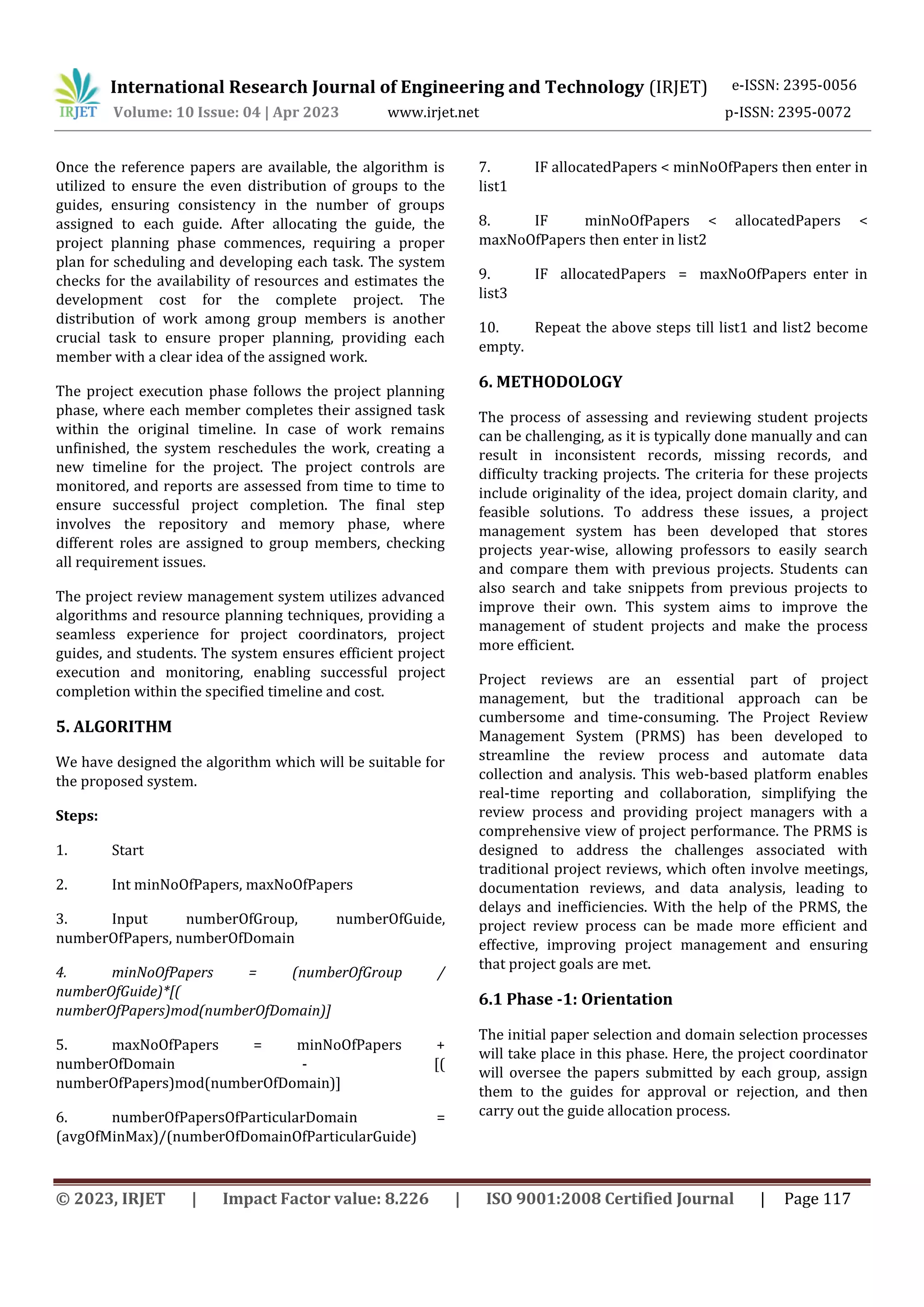 Project Review Management System | PDF