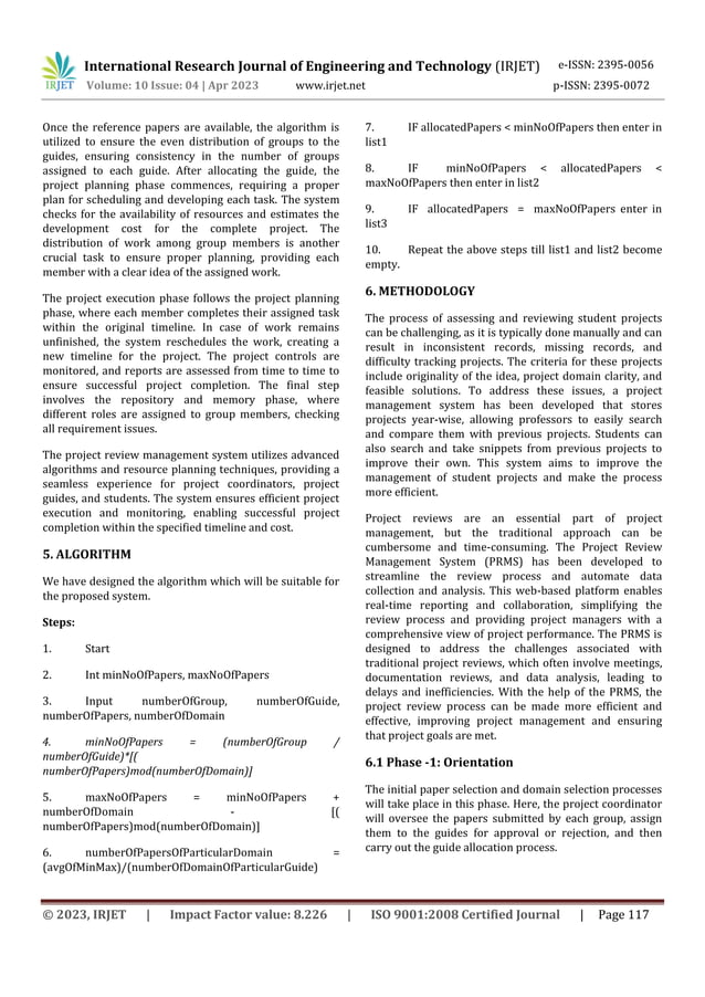 Project Review Management System | PDF