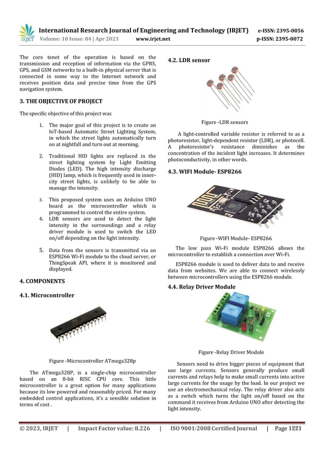 SMART STREET LIGHTING AND MONITORING SYSTEM BASED ON SUNLIGHT INTENSITY ...