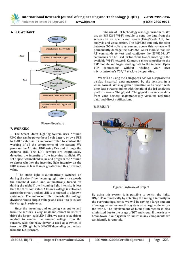 SMART STREET LIGHTING AND MONITORING SYSTEM BASED ON SUNLIGHT INTENSITY ...