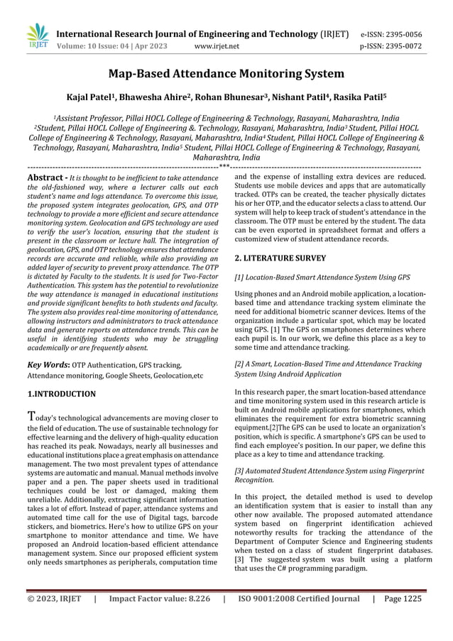 Map-Based Attendance Monitoring System | PDF