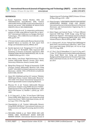 Performance analysis of NOR CAM cell using CMOS-HP, CMOS-LP and FinFET 16nm technology | PDF