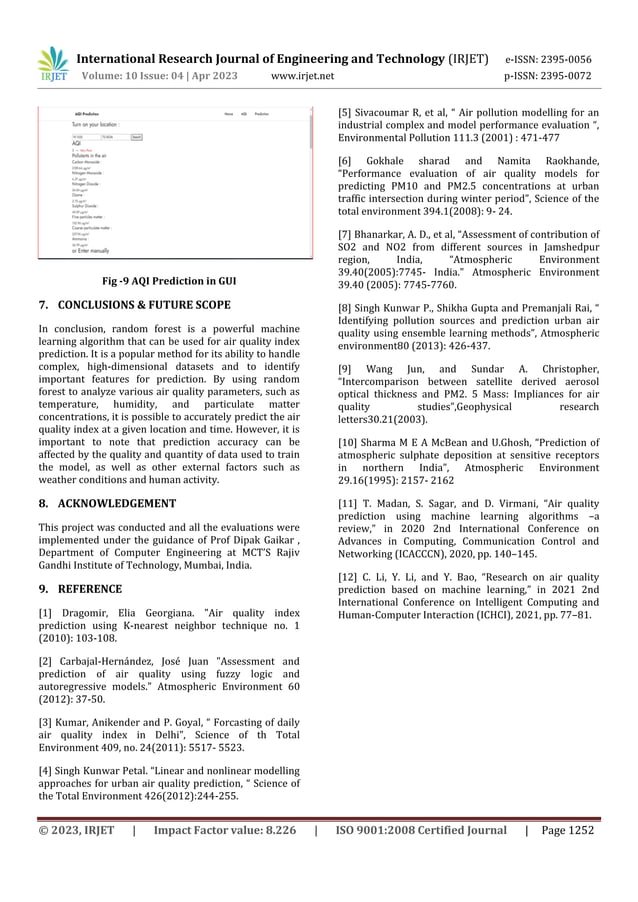 Prediction of Air Quality Index using Random Forest Algorithm | PDF | Indoor Environmental ...
