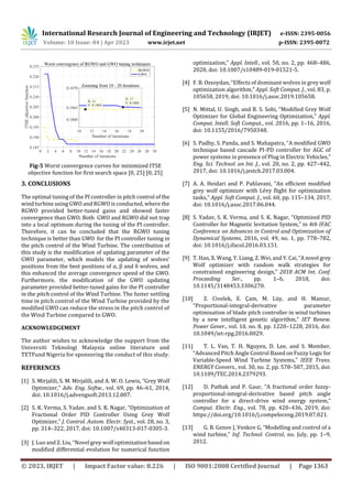 MODIFIED GWO UPDATING PARAMETER FOR TUNING OF PITCH CONTROL OF FIXED SPEED WIND TURBINE | PDF ...