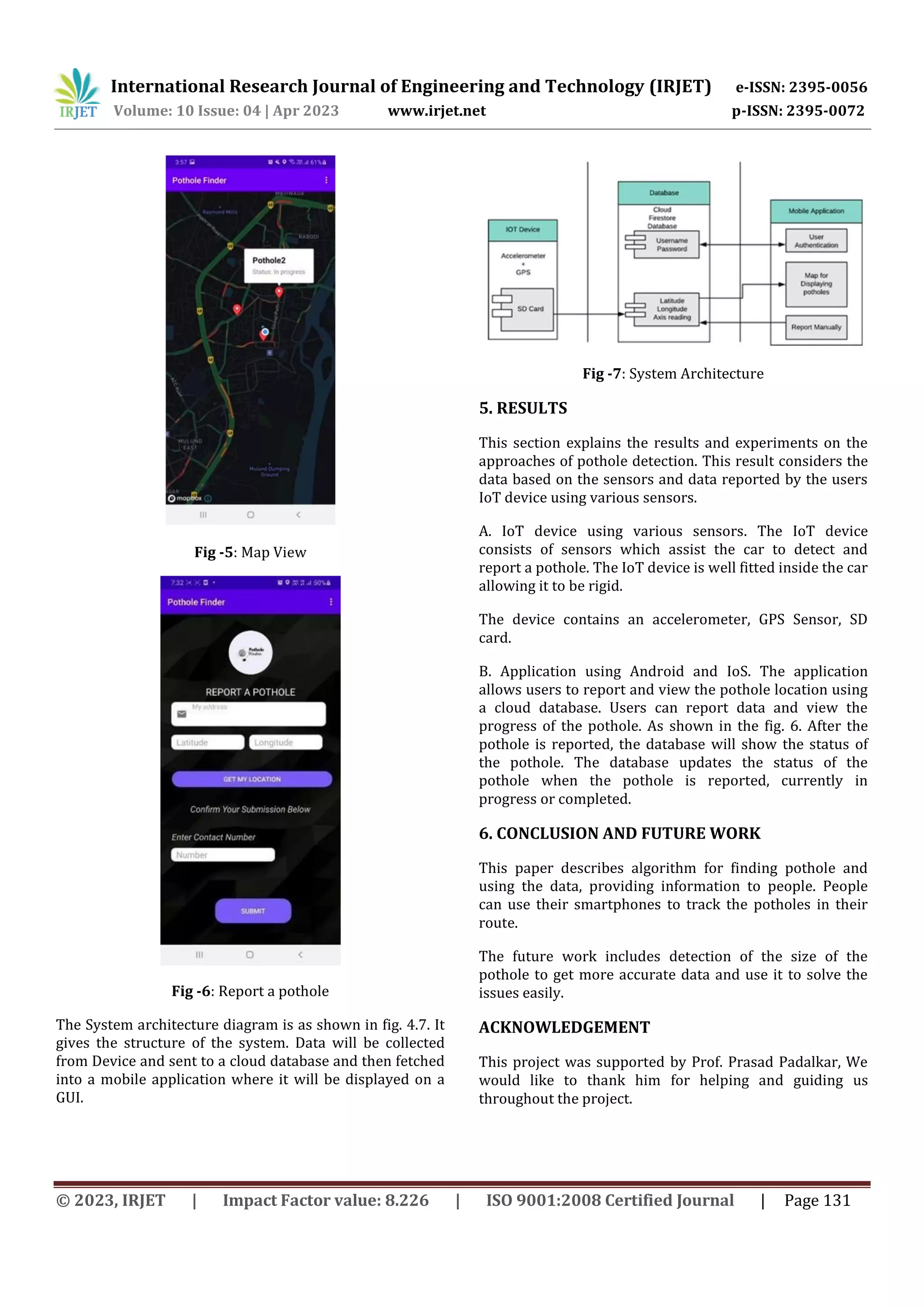 Pothole Detection using IoT, Android and iOS | PDF | Science