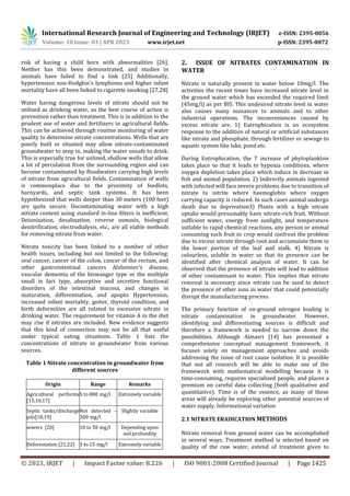 NITRATE ELIMINATION FROM GROUNDWATER WITH THE UTILIZATION OF ACALYPHA INDICA -A REVIEW | PDF