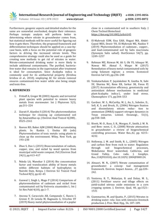 NITRATE ELIMINATION FROM GROUNDWATER WITH THE UTILIZATION OF ACALYPHA INDICA -A REVIEW | PDF