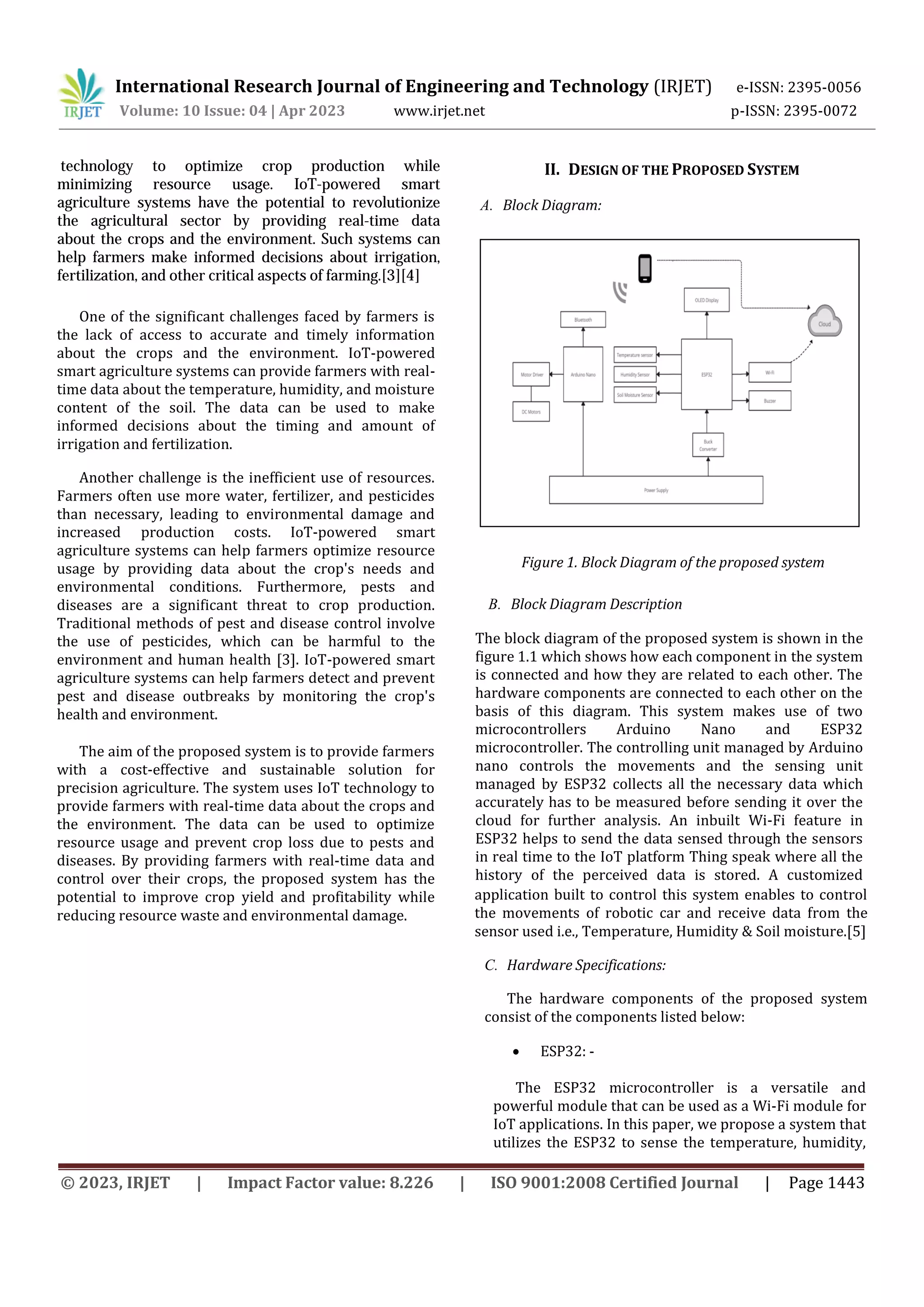 IoT based Smart Agriculture Monitoring System | PDF