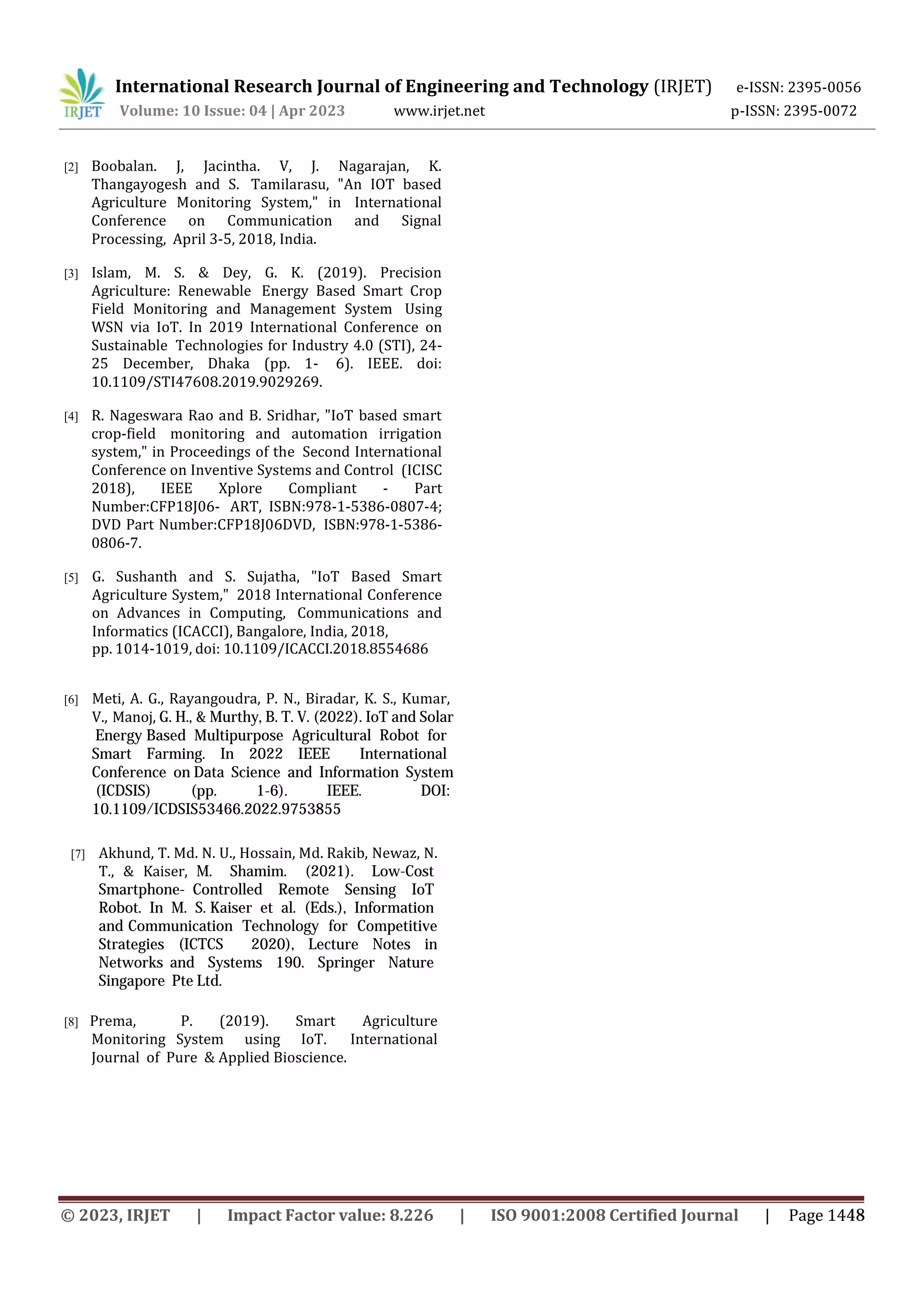 Iot Based Smart Agriculture Monitoring System Pdf