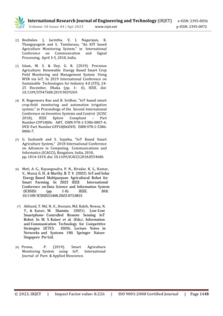 IoT based Smart Agriculture Monitoring System | PDF