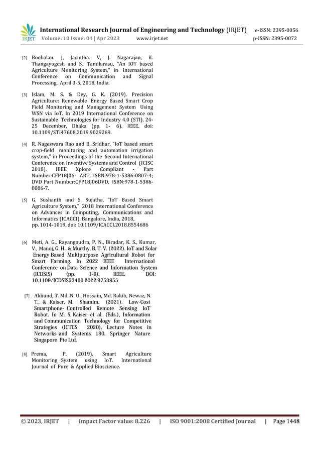 Iot Based Smart Agriculture Monitoring System Pdf