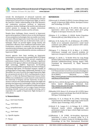 Propulsion System in Hypersonic Spacecraft Rocket: A Review of Recent ...