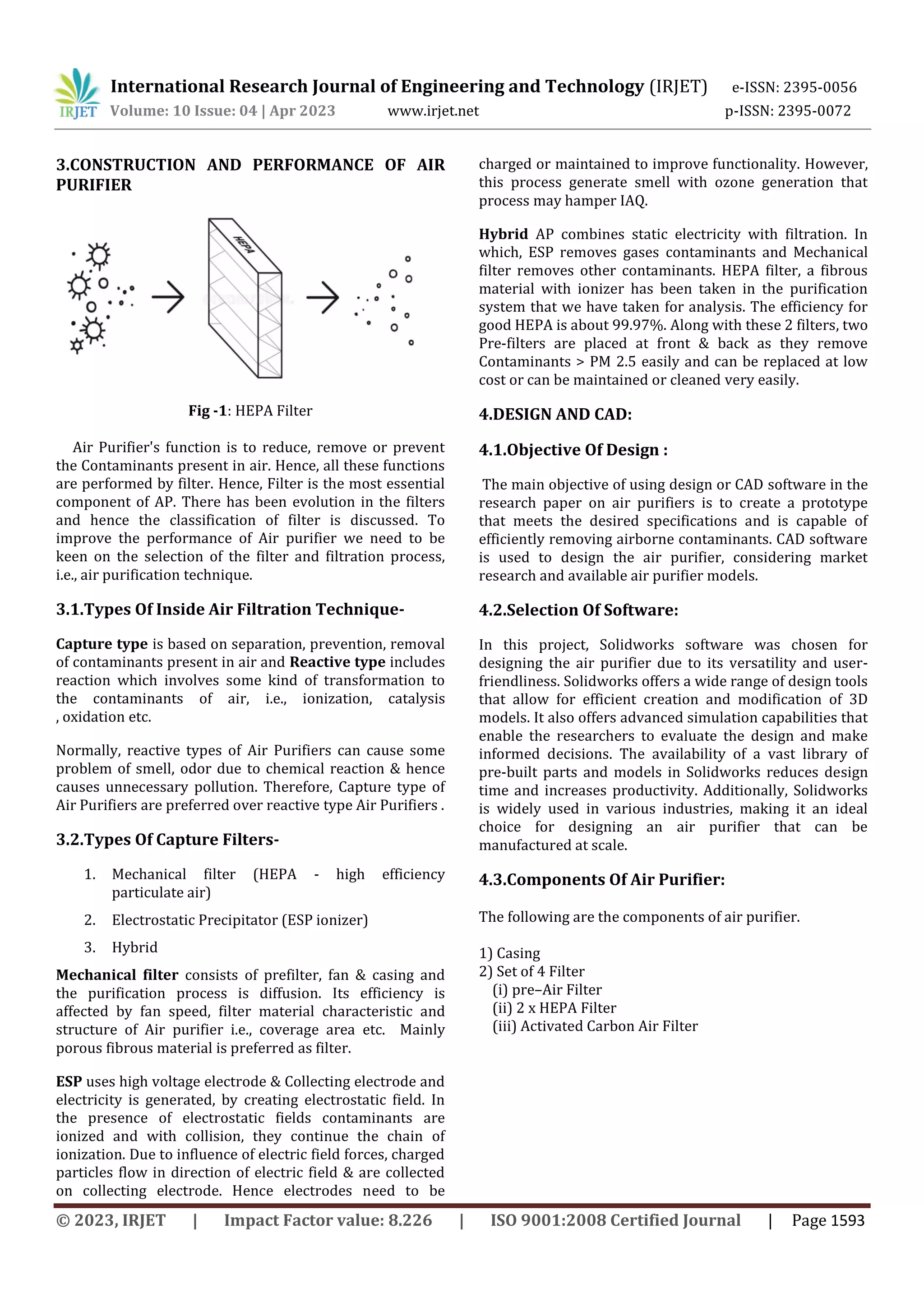 Design and analysis of Air purifier | PDF