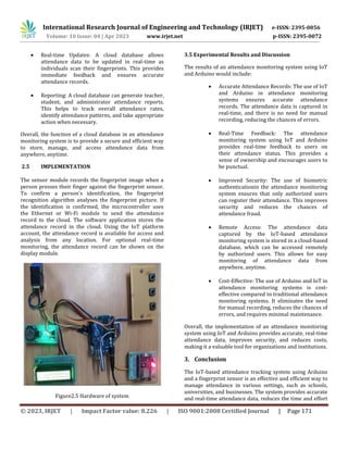 SYSTEM FOR ATTENDANCE TRACKING BASED ON THE INTERNET OF THINGS THAT MAKES USE OF A FINGERPRINT ...