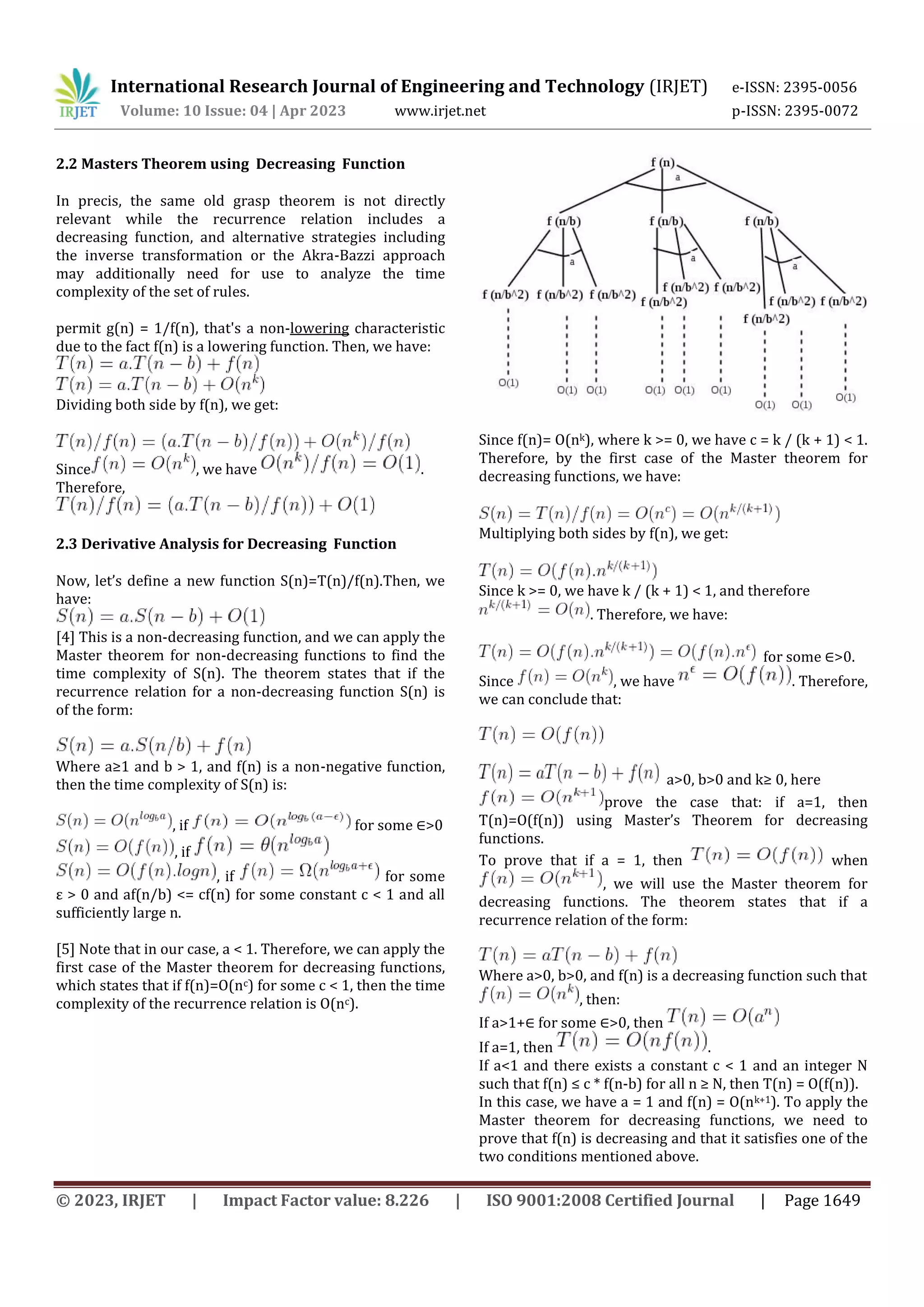 Master’s theorem Derivative Analysis | PDF