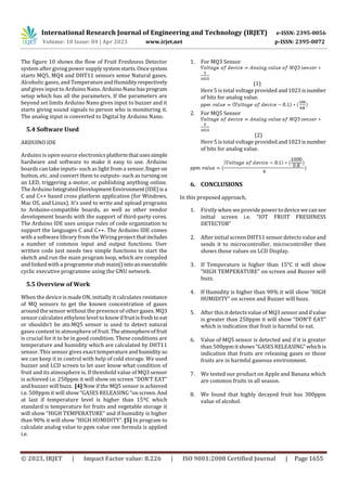 IOT Based Monitoring of Fruit Freshness Using Arduino Nano | PDF