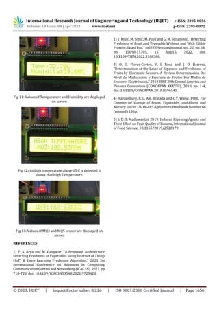 IOT Based Monitoring of Fruit Freshness Using Arduino Nano | PDF