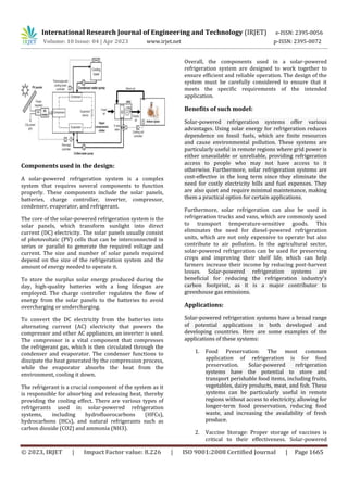 Solar-Powered Peltier Refrigeration System: Design, Applications, and ...