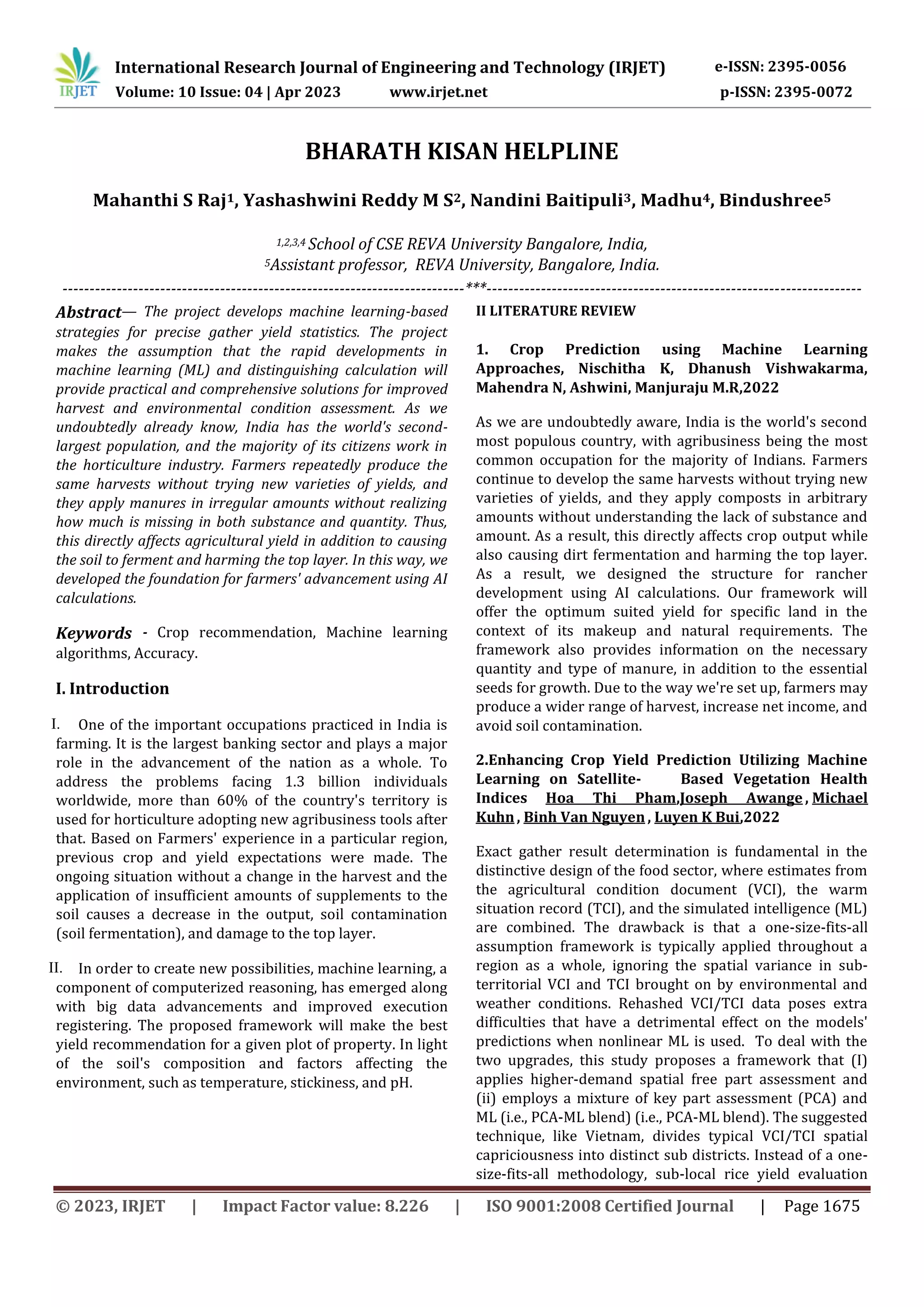 BHARATH KISAN HELPLINE | PDF