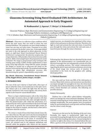 Glaucoma Screening Using Novel Evaluated CNN Architecture: An Automated ...