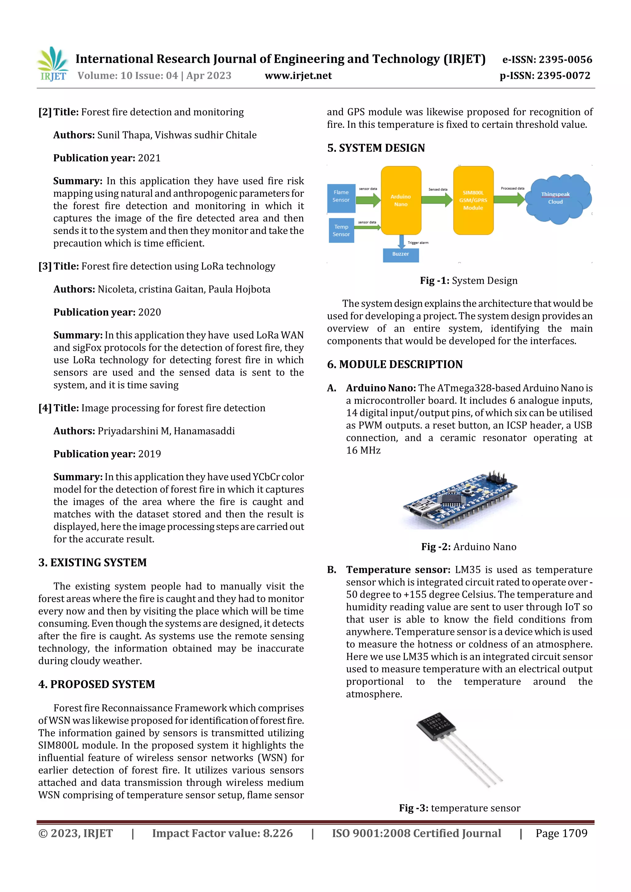 Earlier Detection of Forest Fire Using IoT | PDF