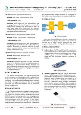 Earlier Detection of Forest Fire Using IoT | PDF