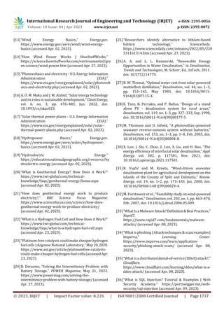 Renewable Energy in Water Desalination: Route of Technology, Vulnerabilities and Solutions ...