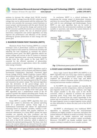 Modeling of Solar System with MPPT Based Inverter Synchronization with Grid in Simulation | PDF