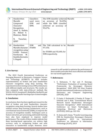 Survey On Broken and Joint Devanagari Handwritten Characters Recognition Using Deep Learning | PDF