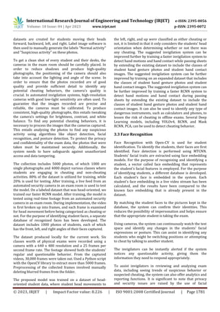 Automated Invigilation System for Detection of Suspicious Activities During Examination | PDF