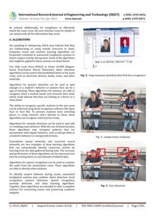 Automated Invigilation System for Detection of Suspicious Activities During Examination | PDF