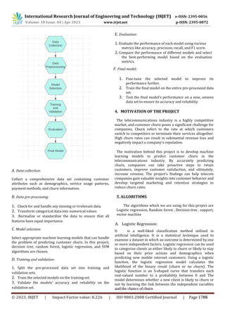 Machine Learning Approaches to Predict Customer Churn in Telecommunications Industry | PDF