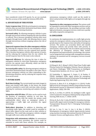 TRAFFIC LIGHT PRIORITY FOR EMERGENCY VEHICLE | PDF