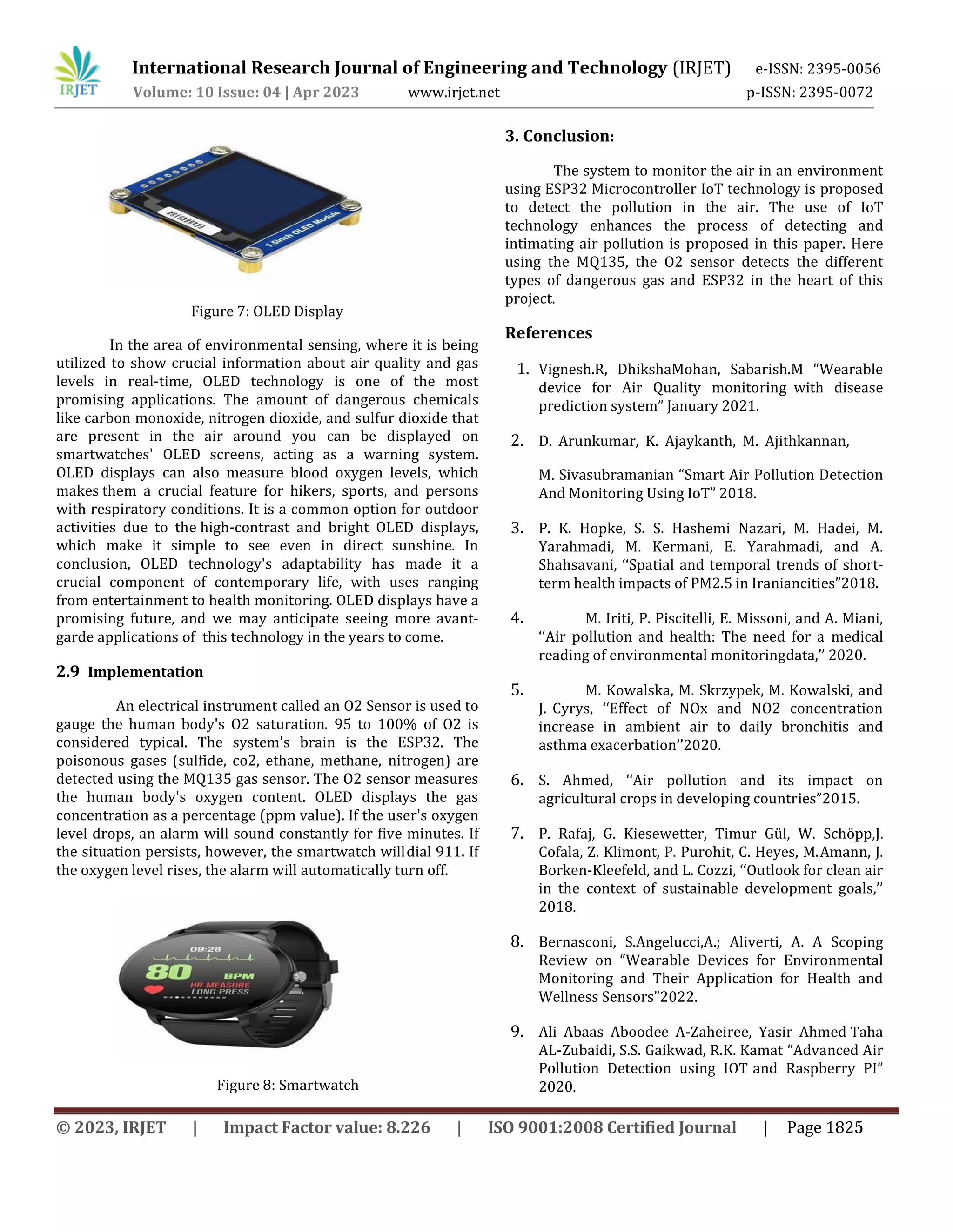 DETECTION AND INTIMATION OF AIR POLLUTIONPERCENTAGE IN SMARTWATCH | PDF