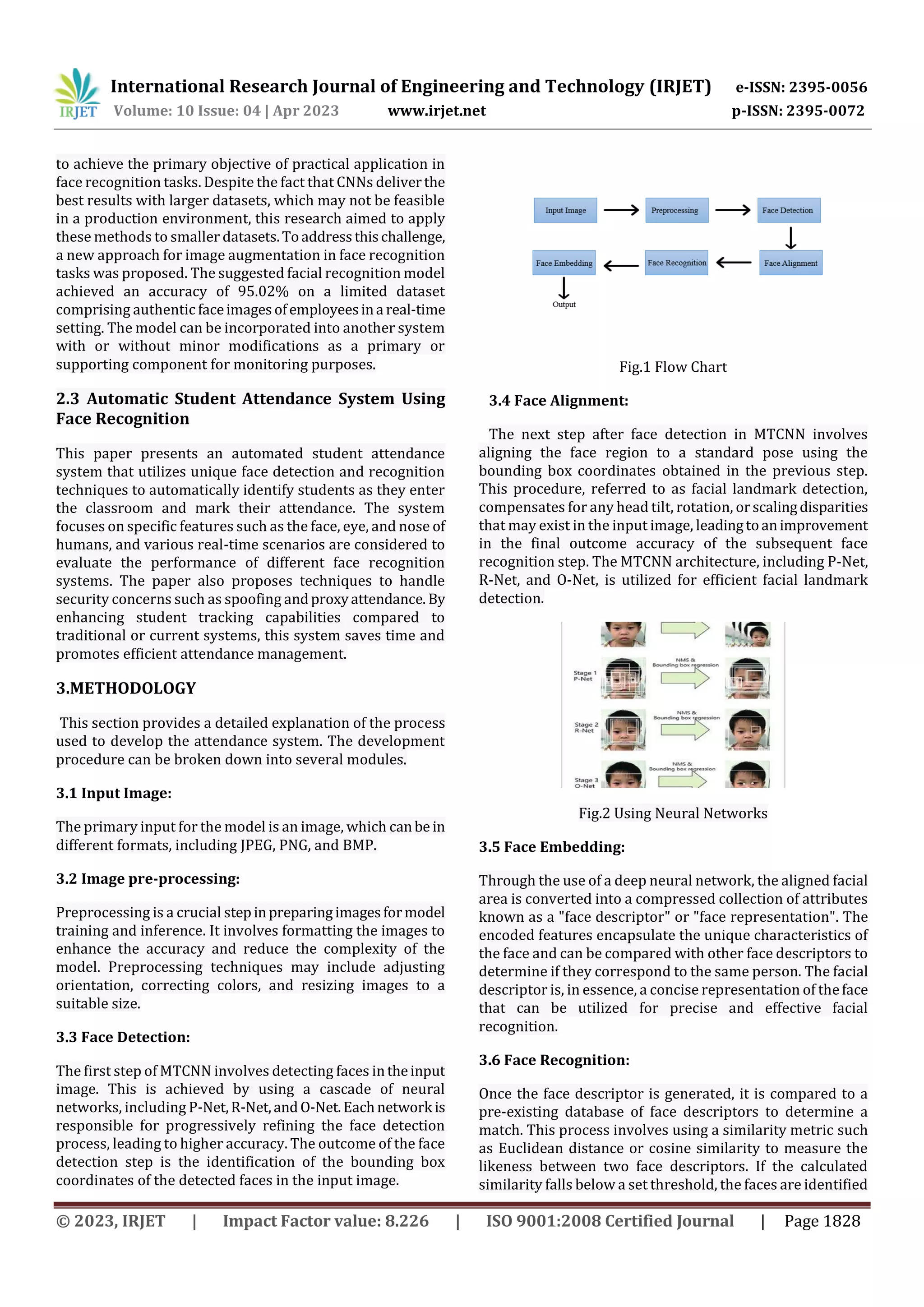 MTCNN BASED AUTOMATIC ATTENDANCE SYSTEM USING FACE RECOGNITION | PDF