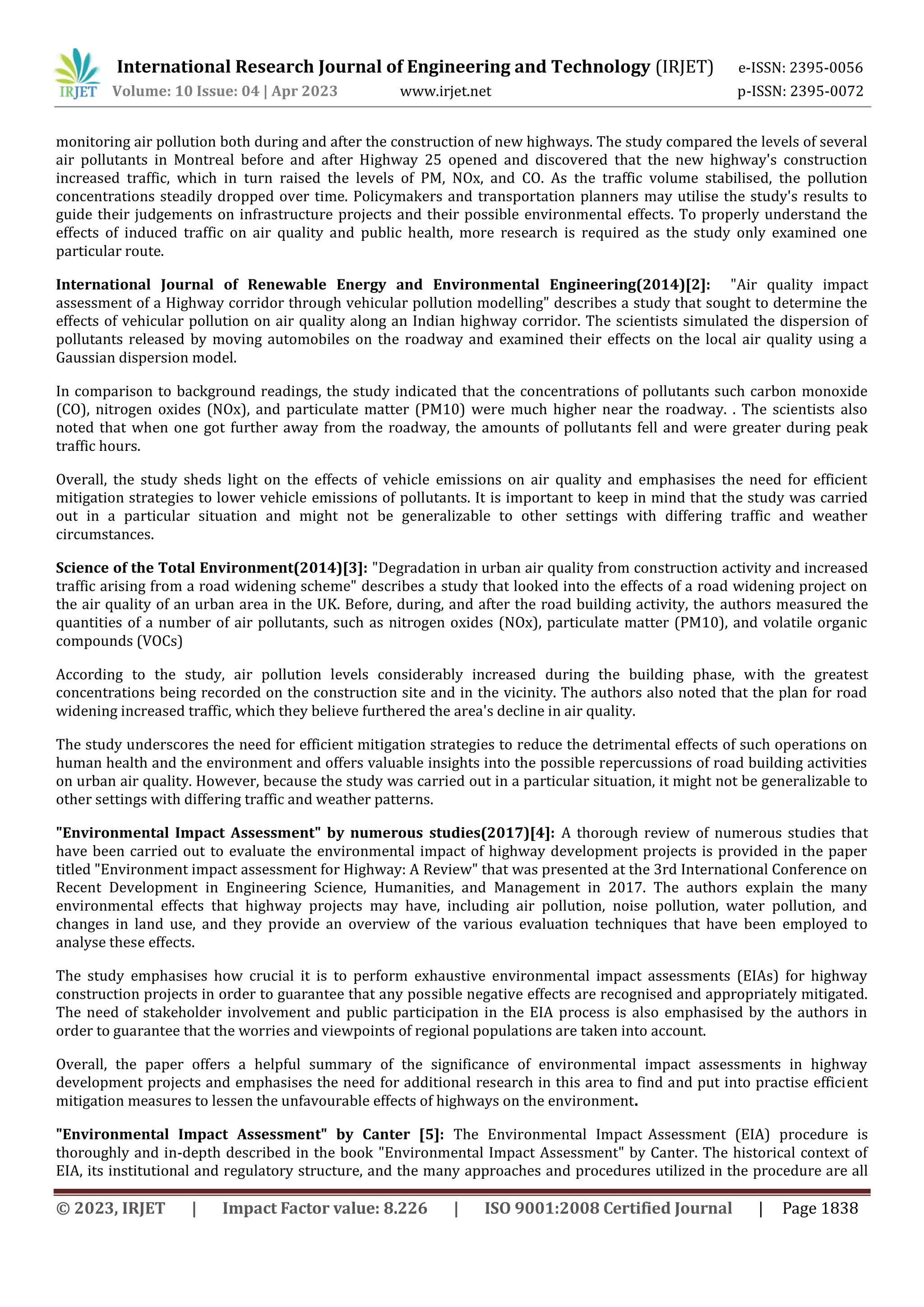 A Review Article on "Environmental Impact Assessment" (Eia) | PDF ...