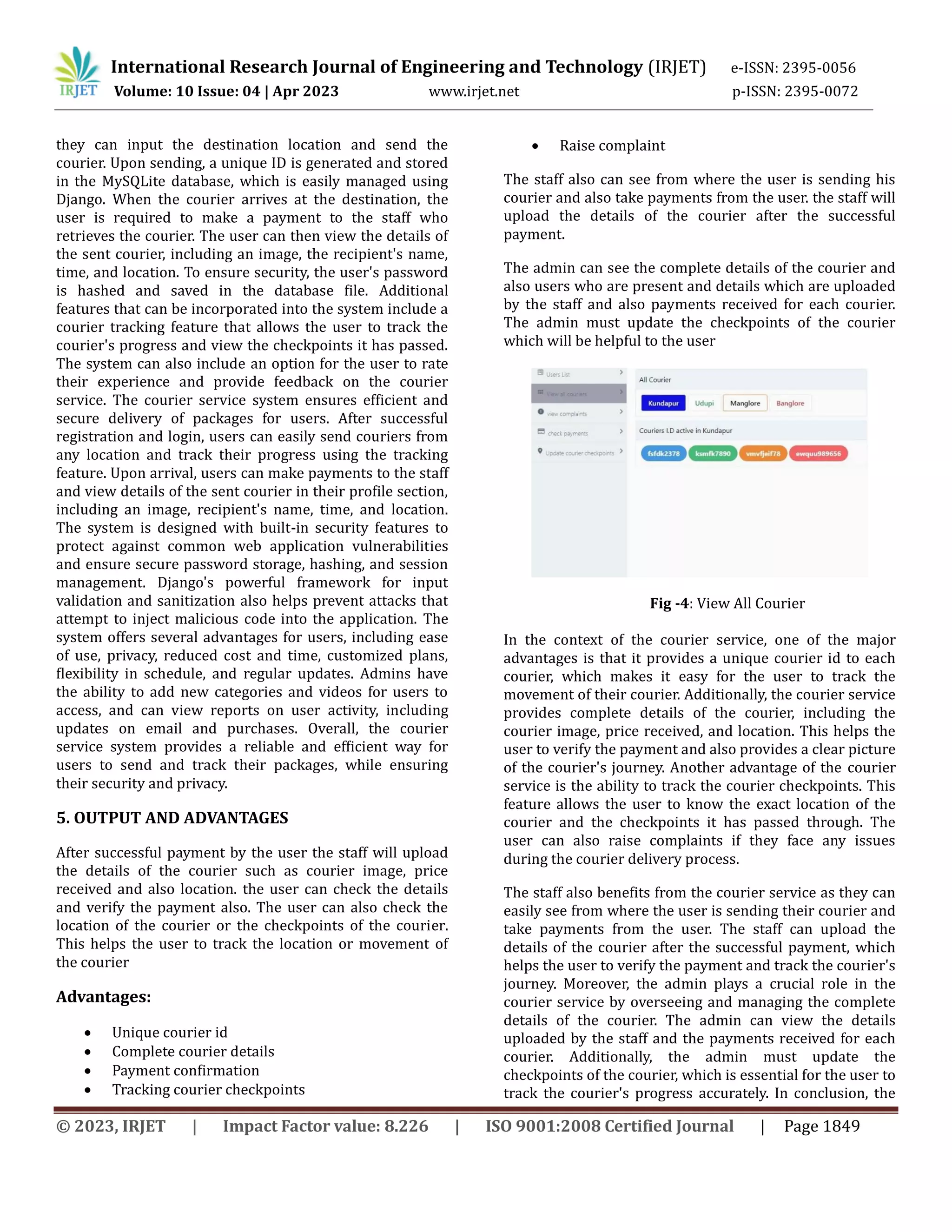 Online Courier Management | PDF