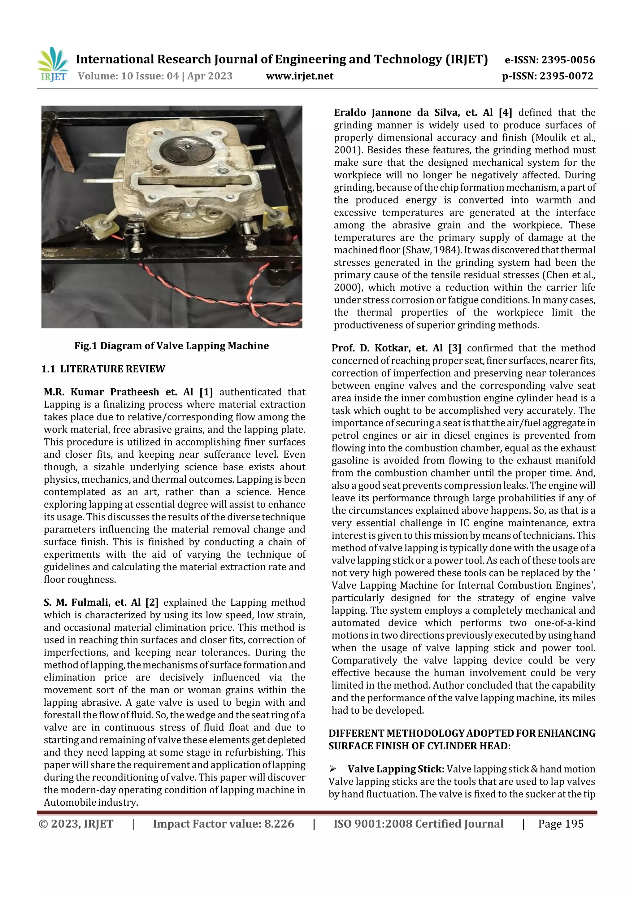 Design and Development of Valve Lapping Machine | PDF