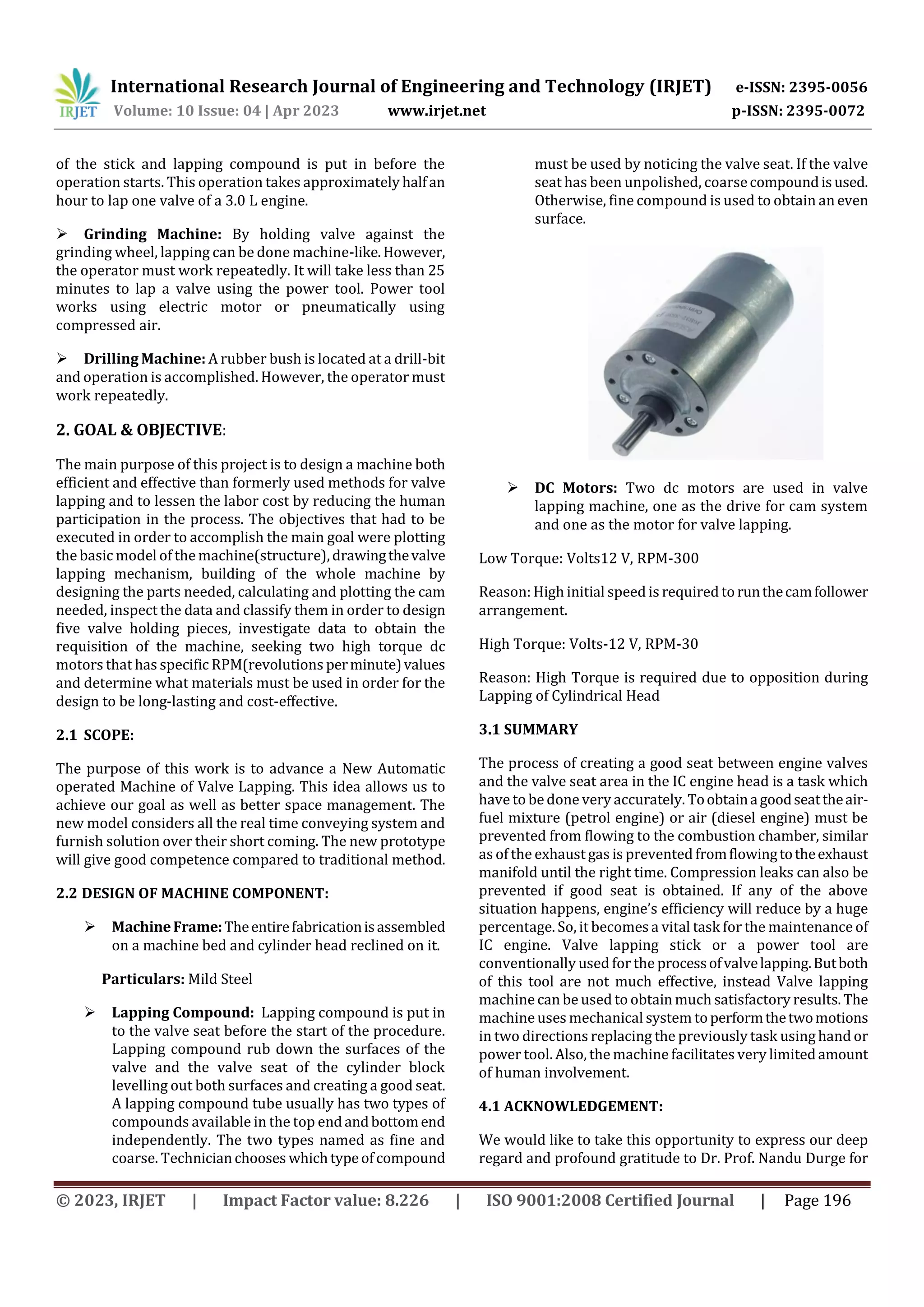 Design and Development of Valve Lapping Machine | PDF