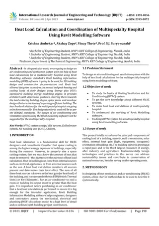 Heat Load Calculation and Coordination of Multispecialty Hospital Using Revit Modelling Software ...