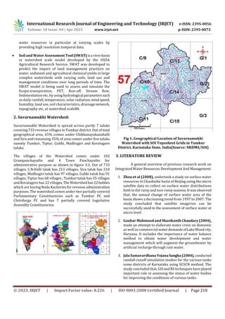 Integrated Water Resources Development And Management Of Suvarnamukhi ...