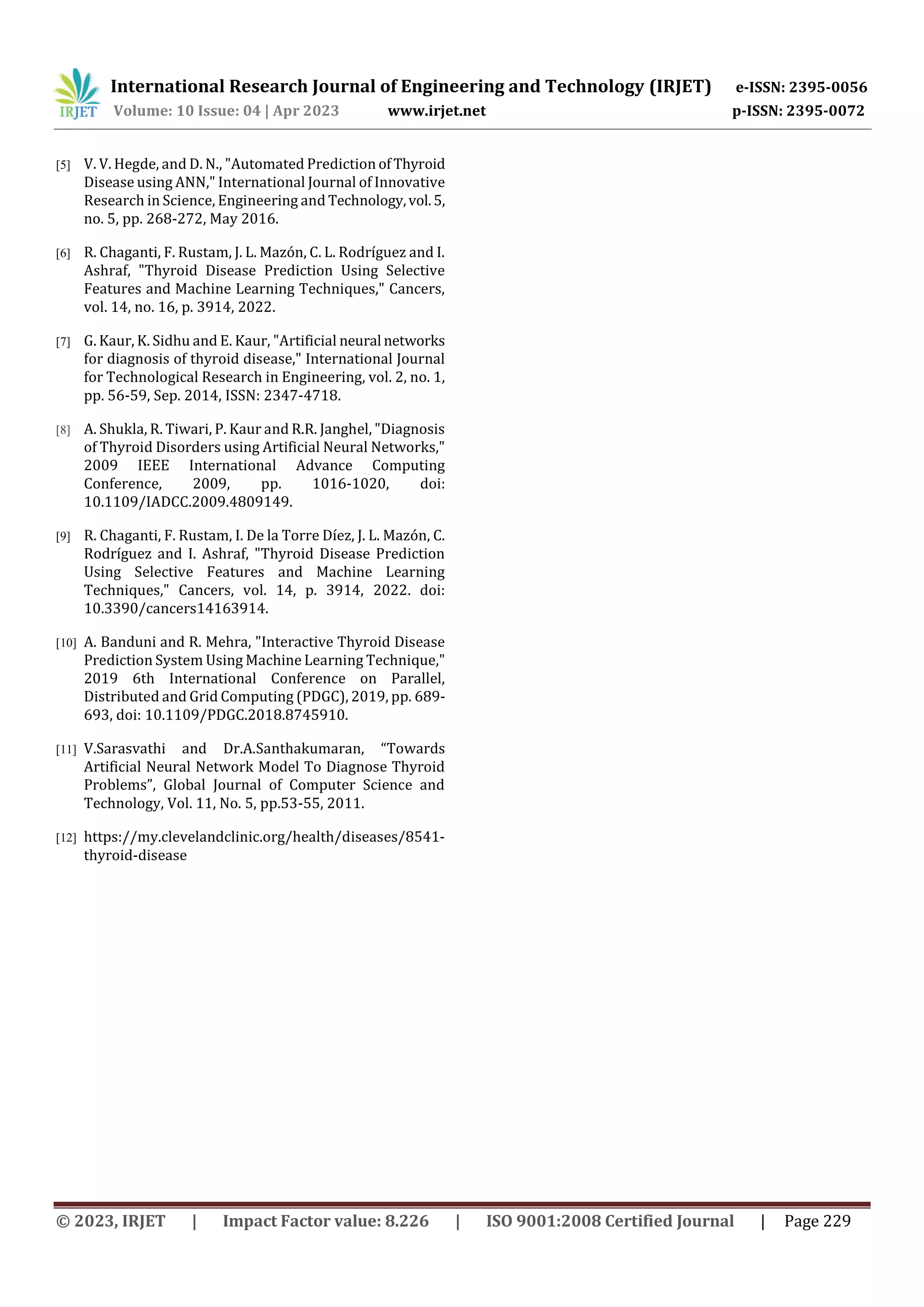 Deep Learning-Based Approach for Thyroid Dysfunction Prediction | PDF