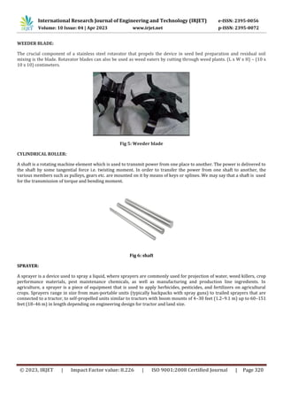 DESIGN AND FABRICATION OF ELECTRIC WEEDER ALONG WITH FERTILIZER SPRAYER ...