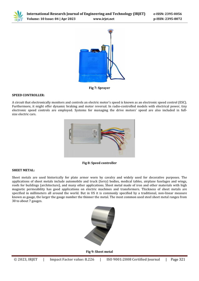 DESIGN AND FABRICATION OF ELECTRIC WEEDER ALONG WITH FERTILIZER SPRAYER | PDF