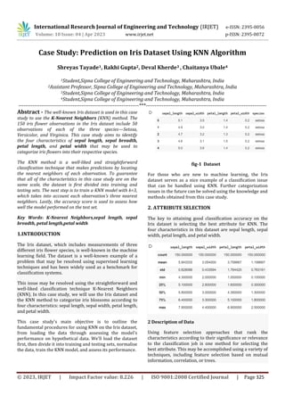 Case Study: Prediction on Iris Dataset Using KNN Algorithm | PDF