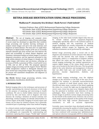 RETINA DISEASE IDENTIFICATION USING IMAGE PROCESSING | PDF